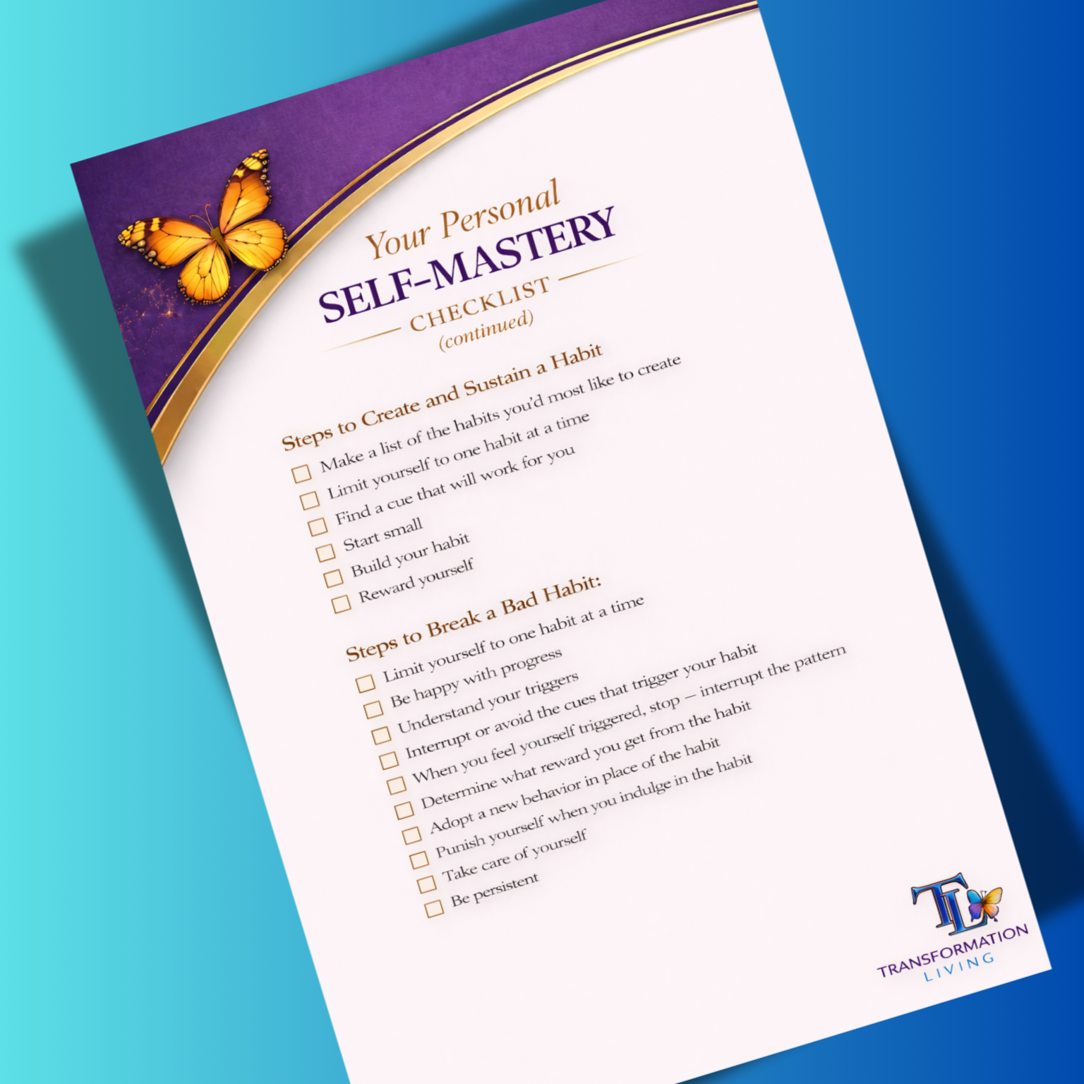 FREE Self Mastery Checklist